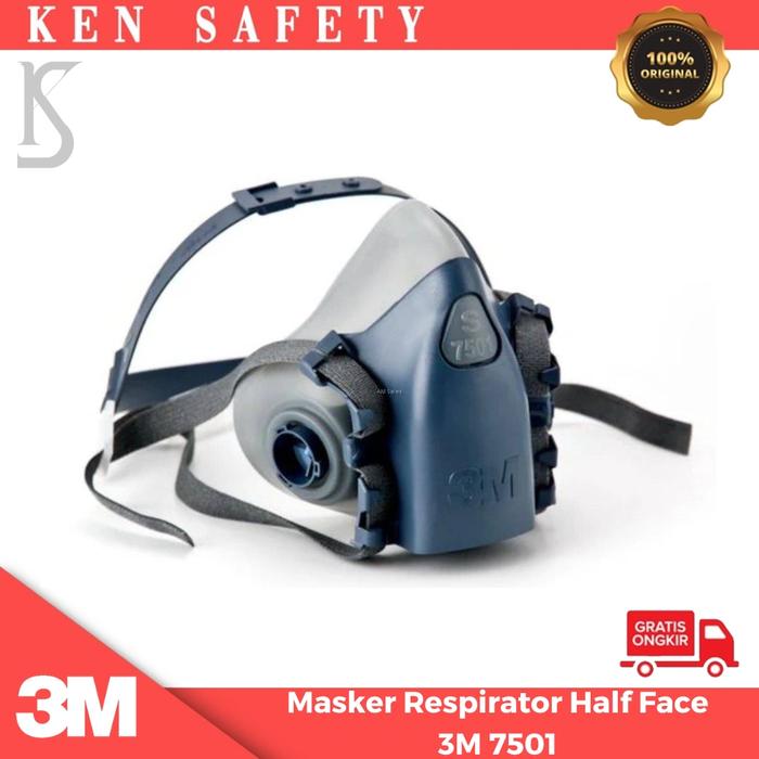 Jual Masker Respirator 3M 7501 Half Face Gas Mask Original Small ...