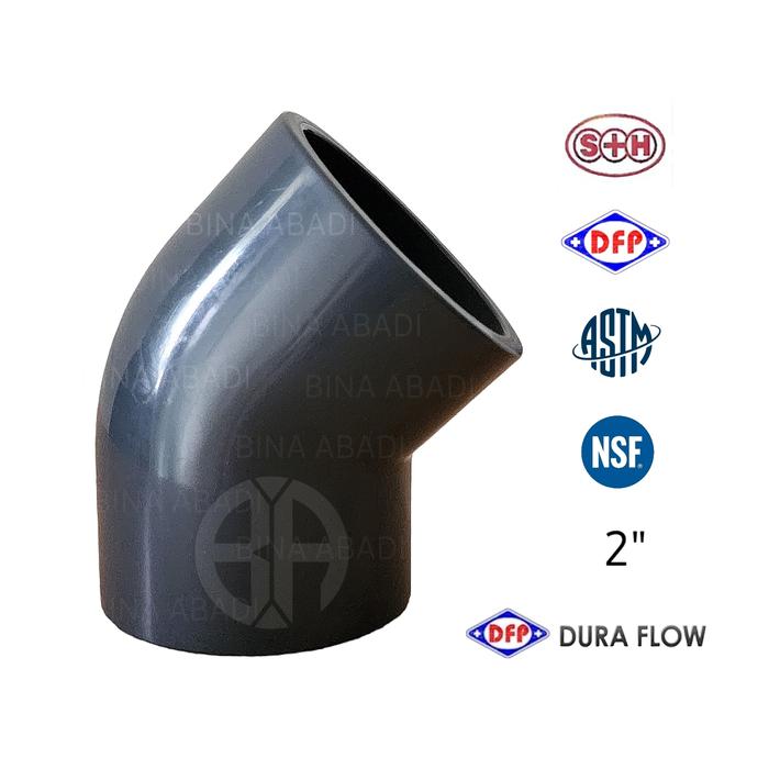 Jual Elbow 45 UPVC Size 2 Inch ANSI SCH 80 DURA FLOW TAIWAN - Kota Tangerang - BINA ABADI ...