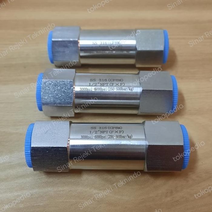 Jual Check valve SS316 6000psi NPT 1/4" inch - Check SS 316 FNPT 6000 ...