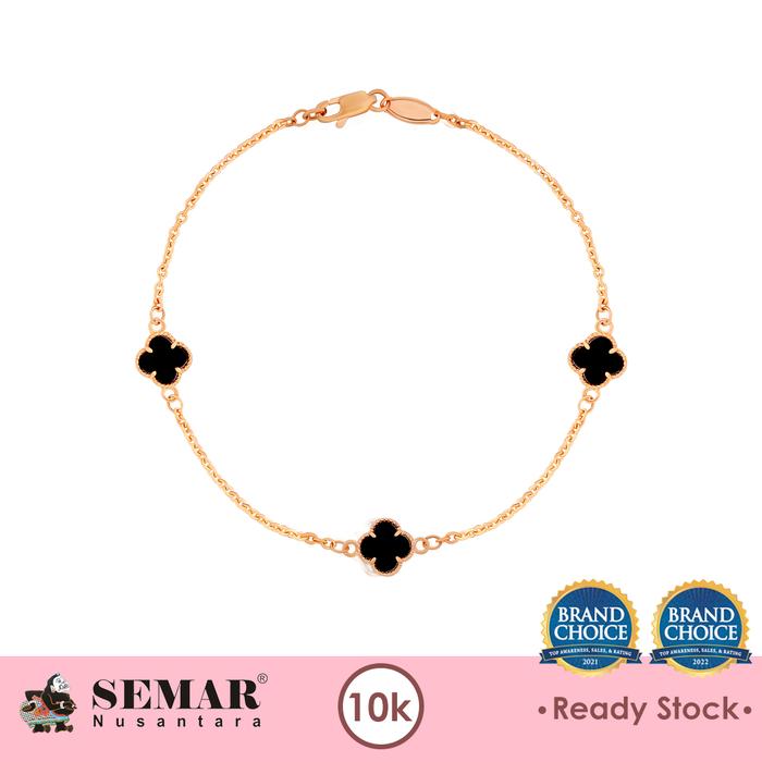 Promo Gelang Emas Black And White Clover Gold 10K Semar Nusantara - 3 ...