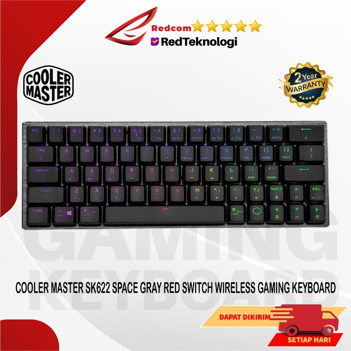 Promo COOLER MASTER SK622 SPACE GRAY RED SWITCH WIRELESS GAMING ...