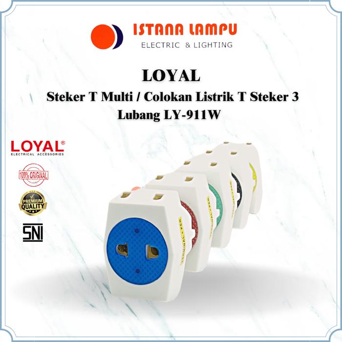 Jual LOYAL Steker T Multi / Colokan Listrik T Steker 3 Lubang LY-911W ...