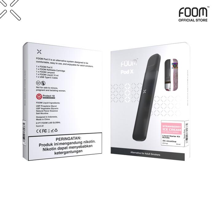 Jual POD X BUNDLING LIQUID FOOM (ABSOLUTE BLACK STRAWBERRY ICE CREAM ...