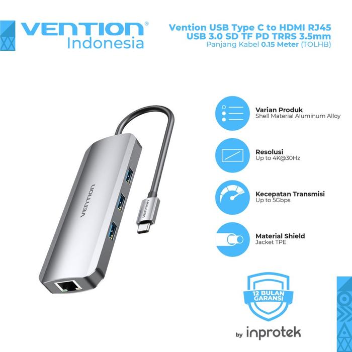 Jual Vention Adapter Type-C to HDMI Thunderbolt USB Hub Docking Station - Jakarta Timur - Kaan ...