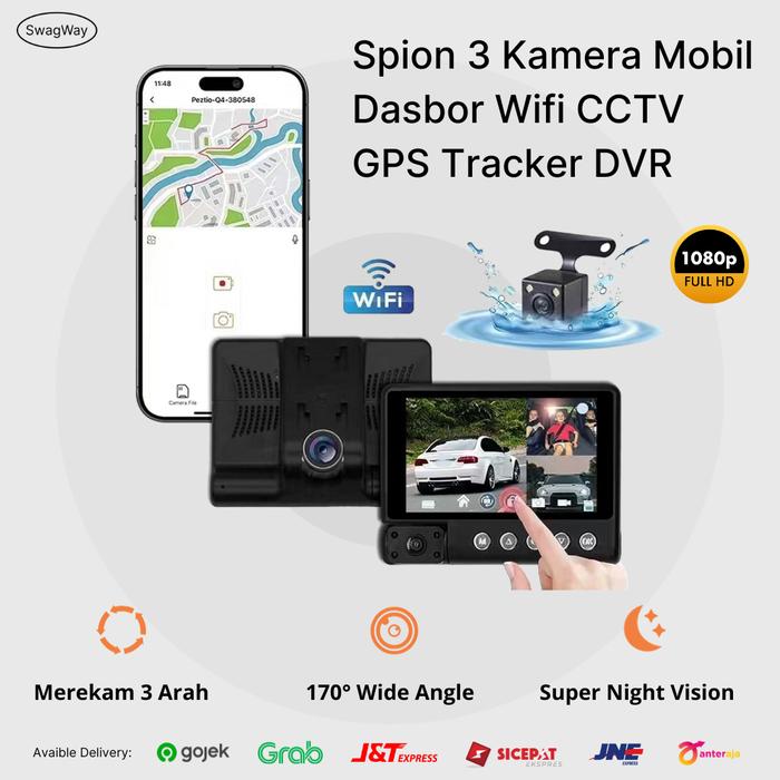 Jual Spion Perekam Kamera Dasbor Mobil DVR Depan Belakang Wifi CCTV ...
