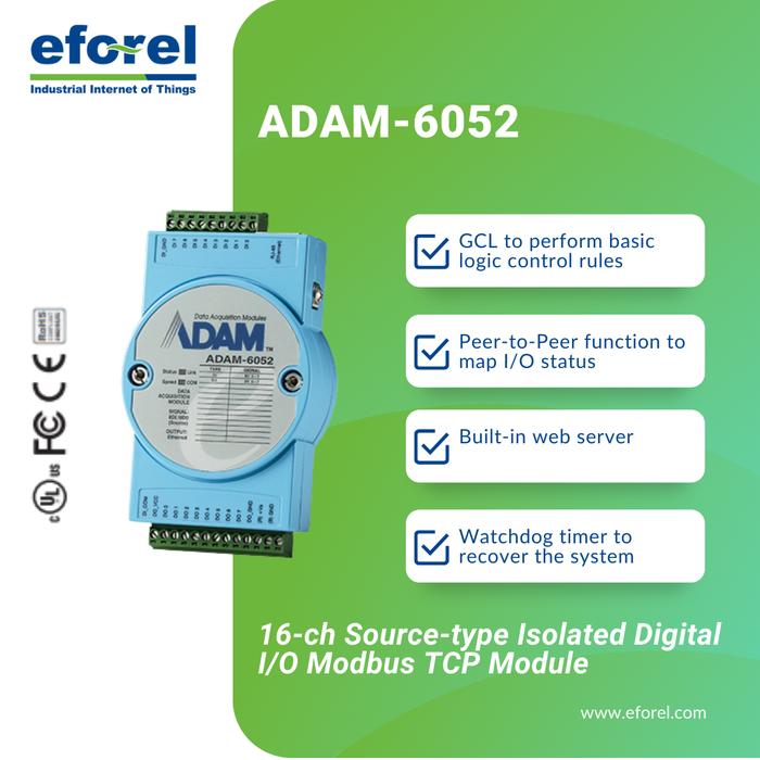 Jual 8 Digital Input 8 Digital Output Source Type IoT Advantech ADAM-6052 - Kota Surabaya ...