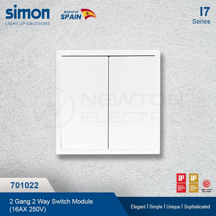 Jual Simon i7 Saklar Seri Hotel 2 Gang 2 Arah - White (Tanpa Frame ...