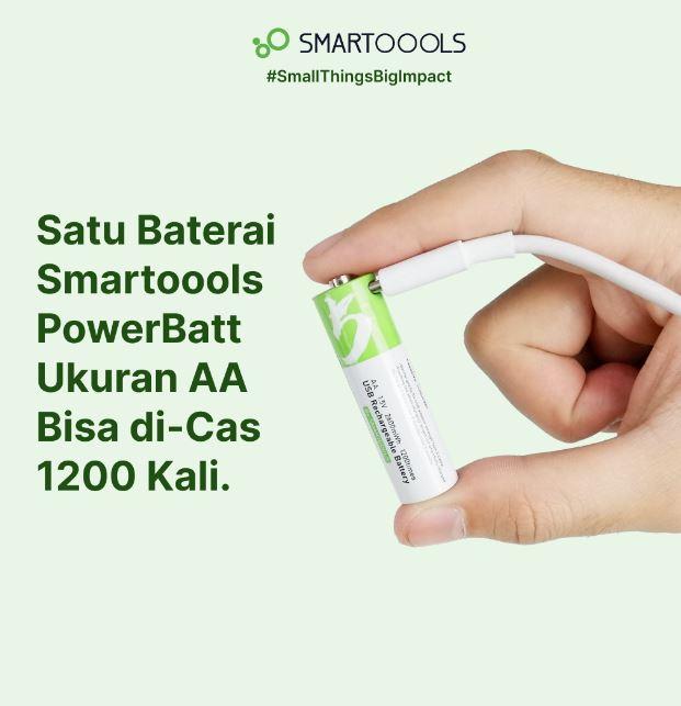 Jual Battery Baterai Smarttools Aa Aaa Usb C Rechargeable 2600mwh Powerbatt - 2pcs Aaa Di Seller ...