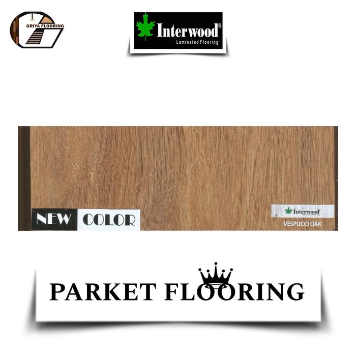 Jual parket kayu lantai 8mm interwood vespucci oak/box - Jakarta Timur - Griya Flooring | Tokopedia