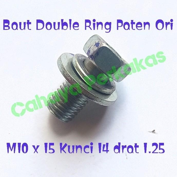 Jual BB Baut Double Ring Paten Flange Bolt M10 x 15 Kunci 14 drat 1.25 ...