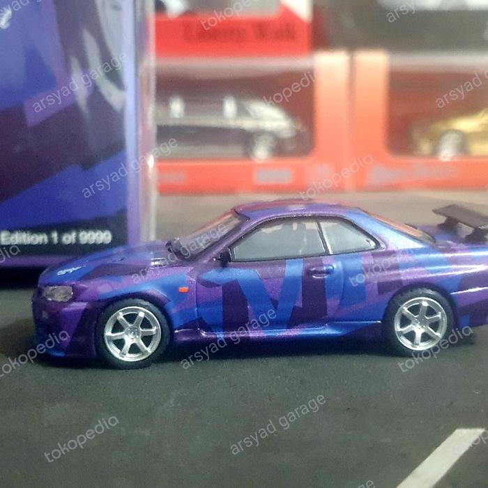 Jual Diecast Mini GT Nissan Skyline GTR R34 Vspec II Purple no 446 ...
