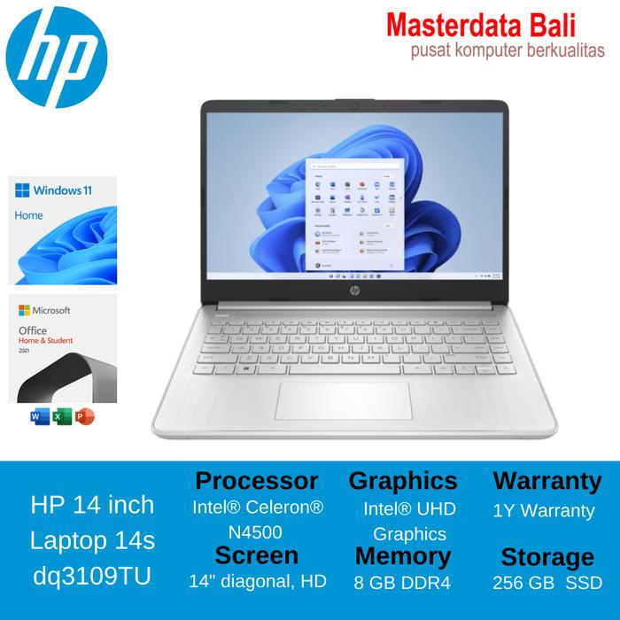 Jual Laptop HP 14 inch Laptop 14s-dq3109TU Intel Celeron 14" HD W11HOME ...
