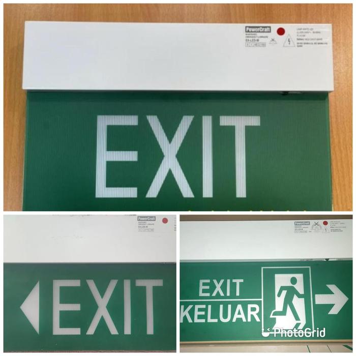Jual lampu emergency exit sign powercraft EX-LED-M lampu exit led ...