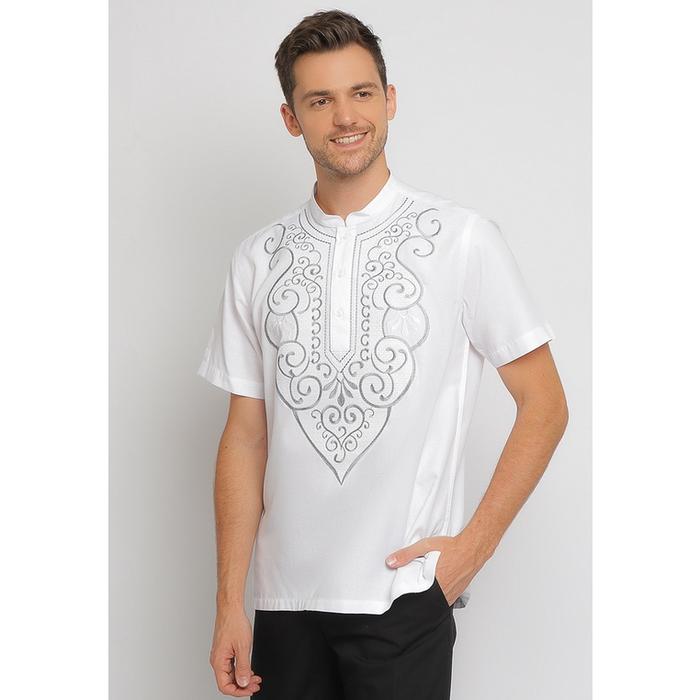 Promo Hassenda Koko Pria Linen Border Lengan Pendek Al-Qadr Size XL ...