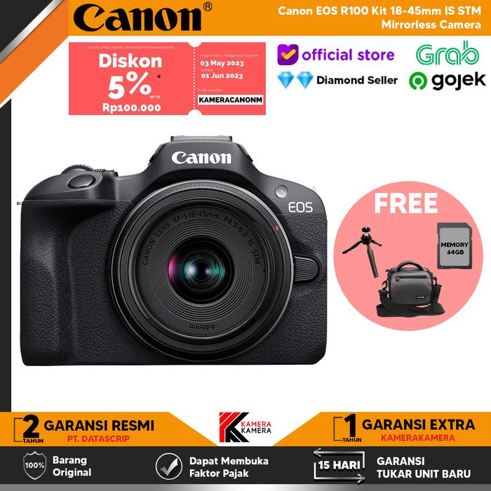 Promo Canon EOS R100 Kit 18-45mm IS STM Canon R 100 18-45 mm IS STM ...