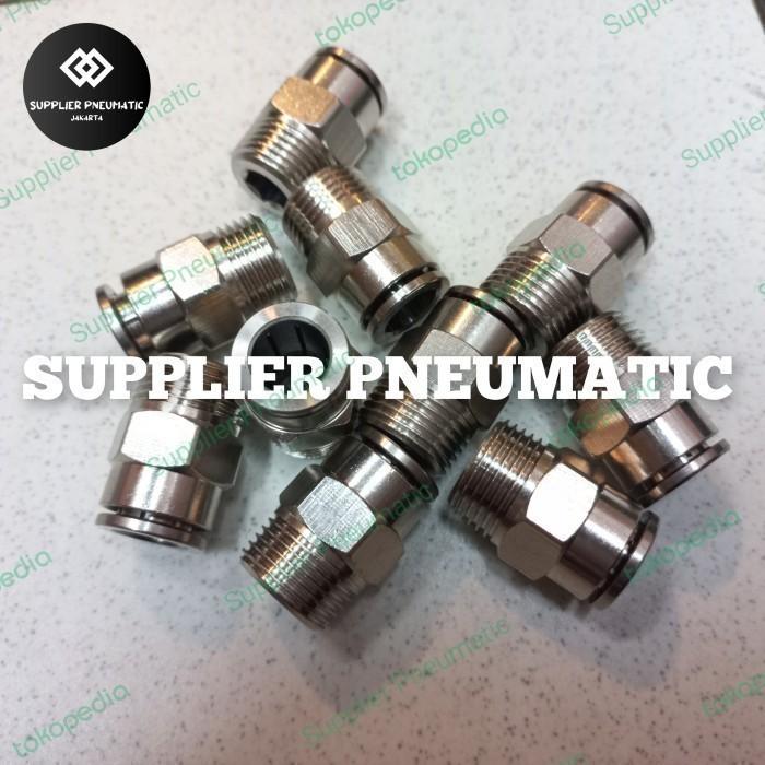 Jual TUBING CONNECTOR FITTING PNEUMATIC NIKEL METAL LURUS 10MM 1/2" PC10-04 - Jakarta Barat ...