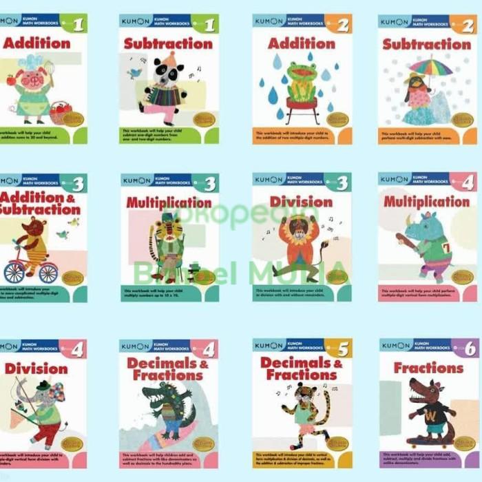 Jual paket KUMON Matematika kelas 1 2 3 4 5 6 hitung math book isi 12 ...