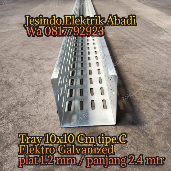 Jual Cable Tray 10x10 Cm type.C Electro plat 1.2mm / Panjang 2.4 mtr ...