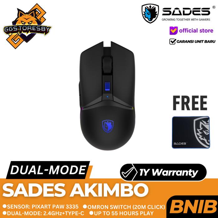 Promo SADES AKIMBO RGB DUAL-MODE WIRELESS Gaming Mouse Cicil 0% 3x ...