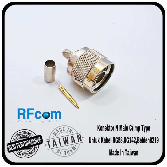Jual Konektor N Male Crimp RG58,Rg142,Belden8219 Made in Taiwan Merk RFcom - Jakarta Barat - PT ...