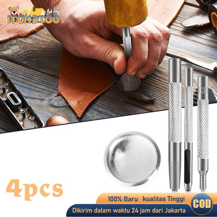 Jual 4Pcs Kancing Snap Button Metal Rivet Untuk Kerajinan Kulit ...