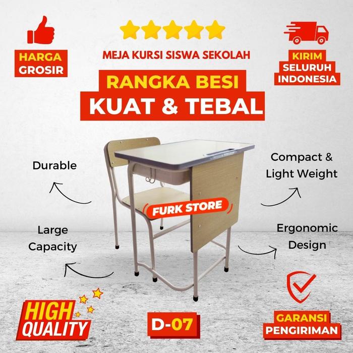 Promo D07 Meja Siswa Besi, Meja Sekolah Besi, Kursi Mahasiswa, Kursi Sekolah - Kota Surabaya ...