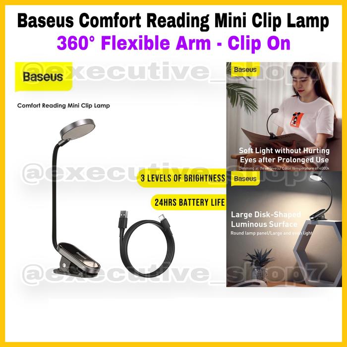 Jual Baseus Comfort Reading Mini Clip Lamp 360° Flexible Arm - Clip On ...