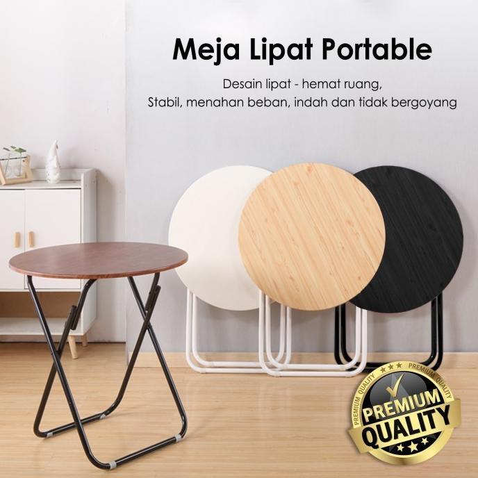 Jual Meja Lipat Portable Uk 60Cm X 71Cm Meja Makan Bulat High Quality ...
