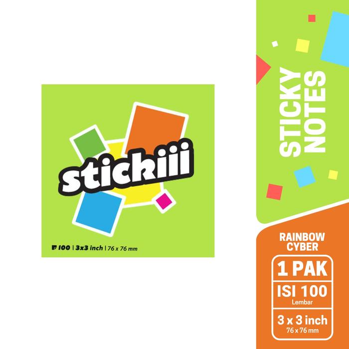 Jual Stickii Sticky Notes Rainbow Cyber - STI SNTIT 820 K - Kota Bogor ...