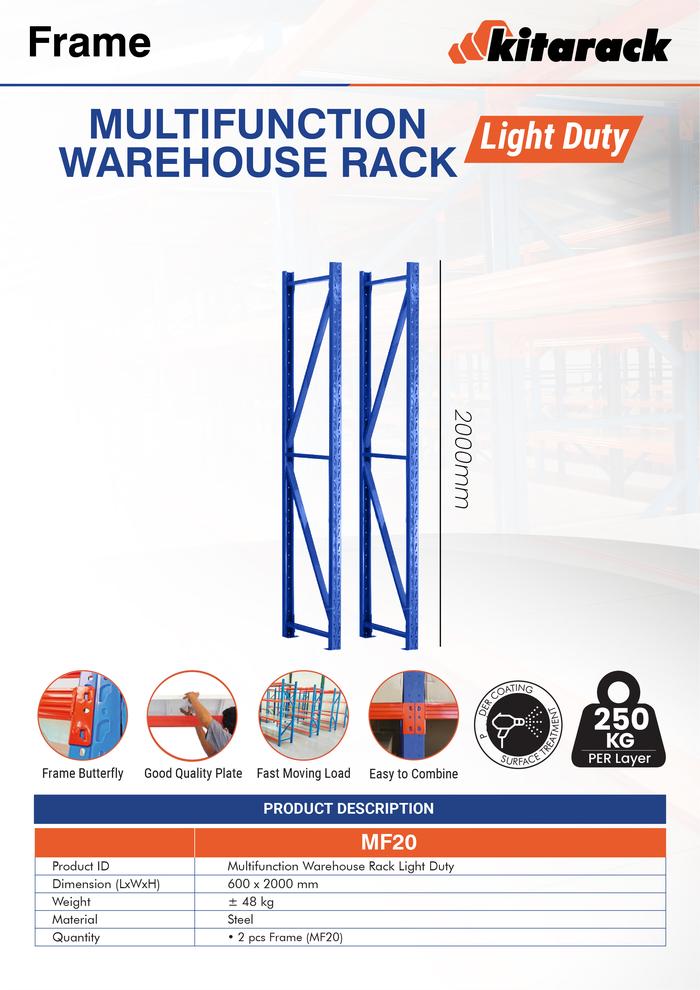Jual Rak gudang / tiang MF20 KITARACK Rak Gudang light Duty - Kota ...