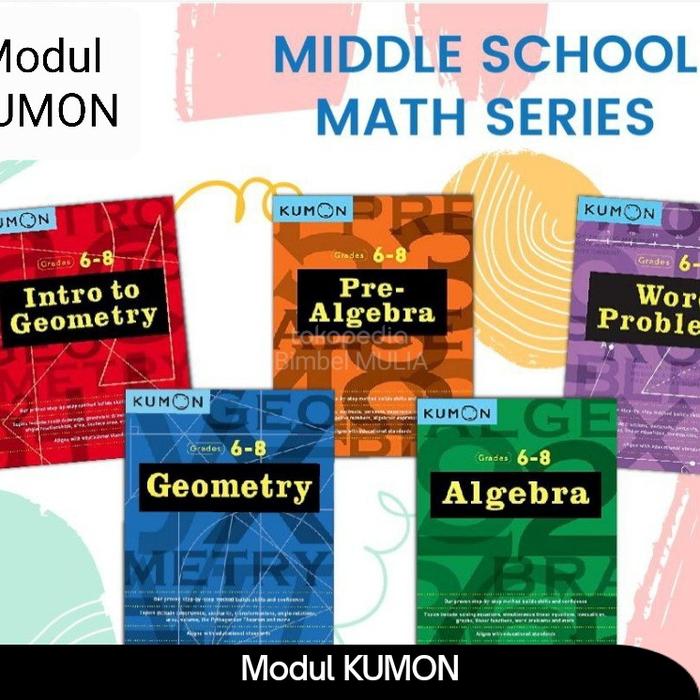 Jual sepaket KUMON Matematika SMP buku latihan soal math kelas 7 8 9 ...