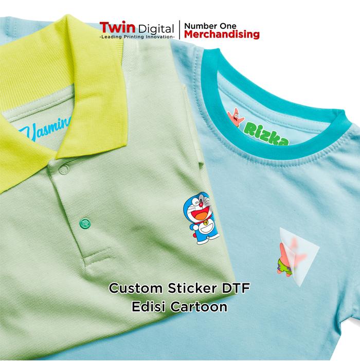 Jual Custom Sticker DTF Cartoon Label Baju Anak - Sablon Setrika Siap ...