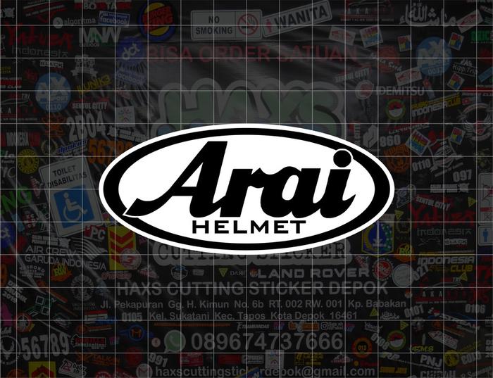Jual Cutting Sticker Arai Helmet Ukuran 9 Cm - HitamLisPutih - Kota ...