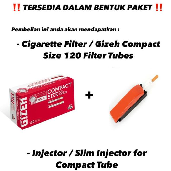 Jual Paket Gizeh Compact Tube 120 + Injector Slim Injector for Compact ...