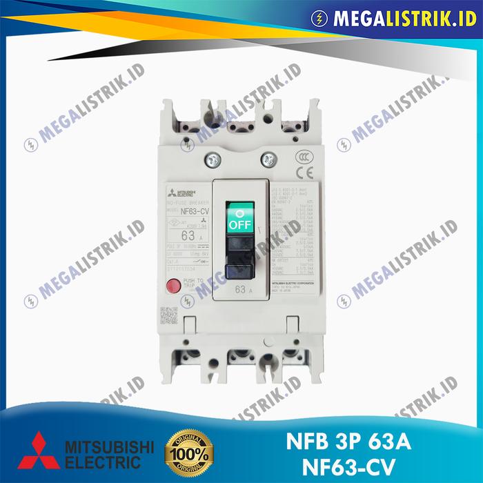 Jual Mitsubishi NFB 3P 63A NF63-CV / MCCB / No Fuse Breaker NF63CV 63 A - Kota Surabaya ...