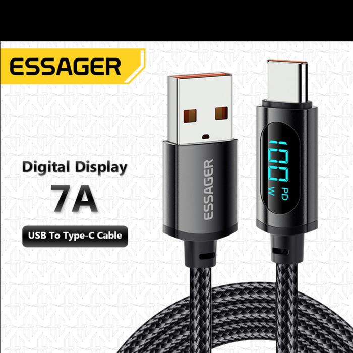 Jual ESSAGER Kabel LED Digital Display USB Type-C Charger Fast Charging ...