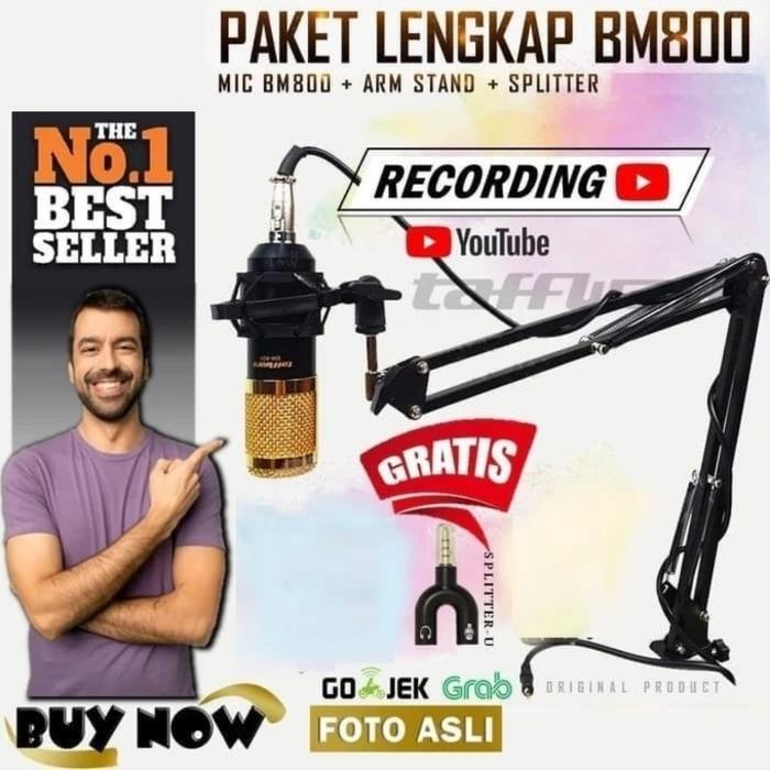 Promo Paket Recording Rekaman Smule Mic Condenser BM800 Taffstudio Full ...