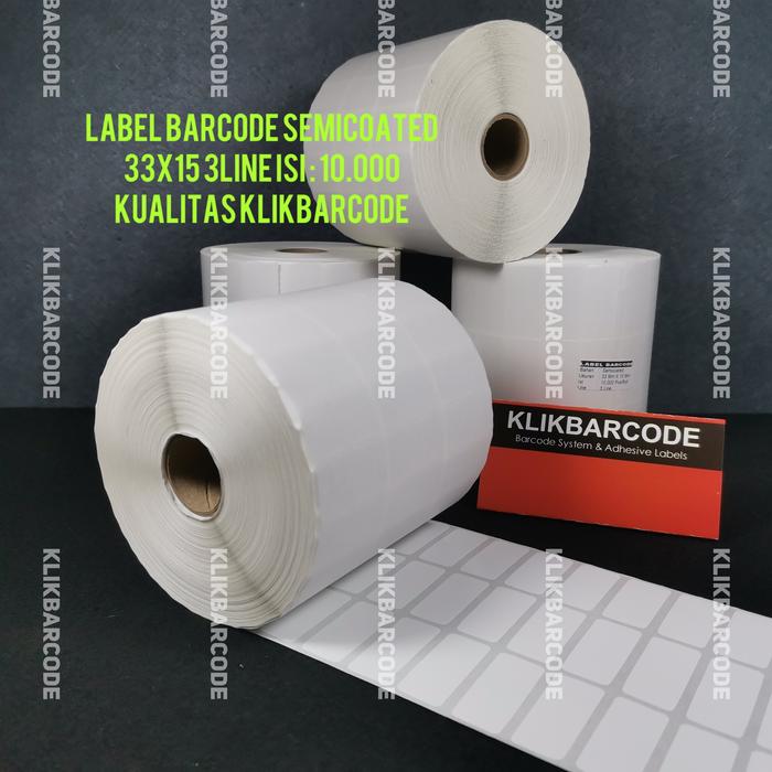 Jual STIKER LABEL BARCODE 33 X 15 3 LINE GAP CORE 1" ISI 10.000 Pcs ...