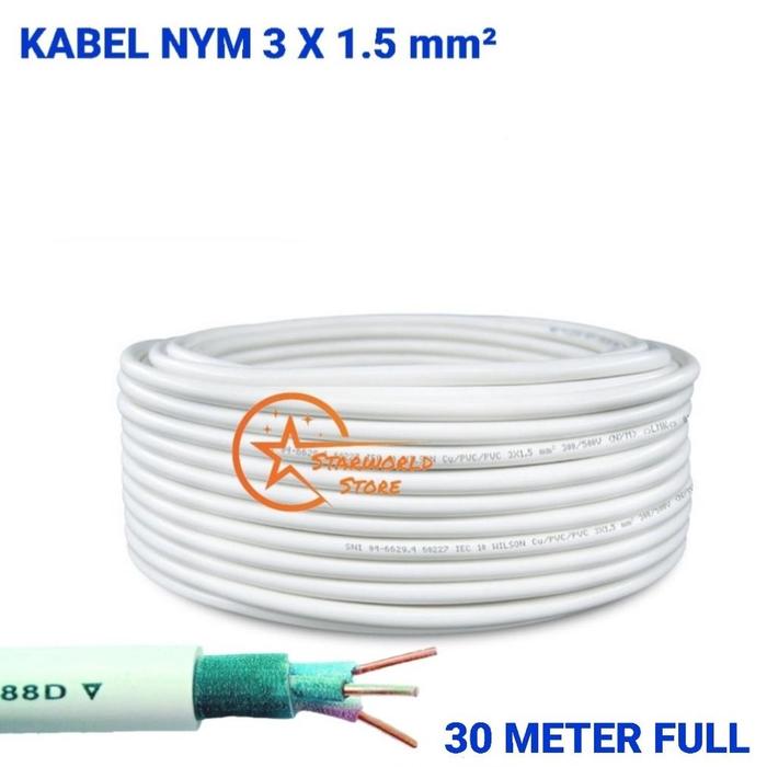Jual Fortuna Kabel Listrik Nym Kawat Tembaga 3 X 1.5 Panjang 30 Meter ...