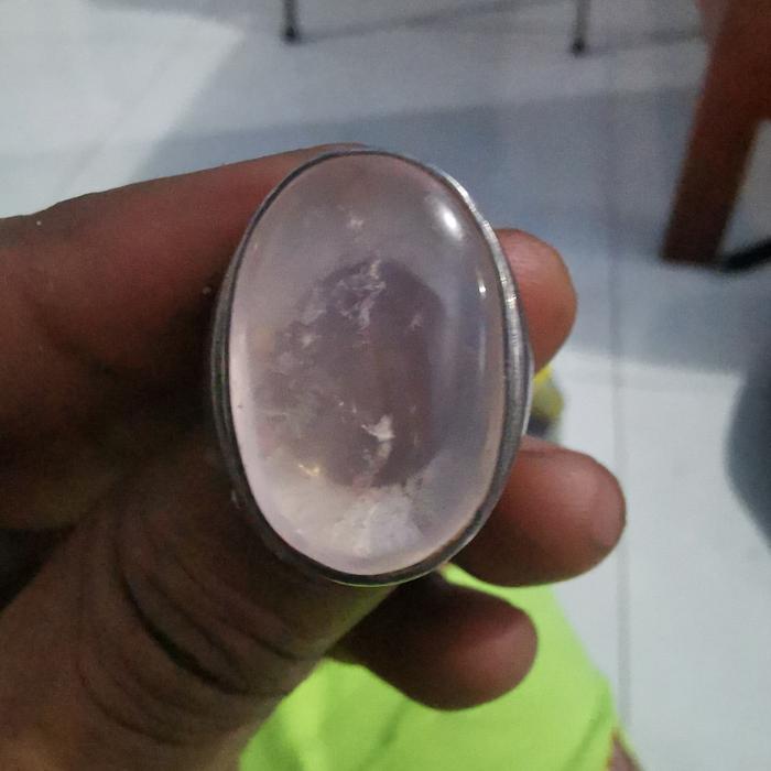 Jual Natural rose quartz ring perak handmade mewah - Kota Semarang ...