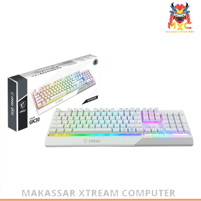 Jual KEYBOARD MSI VIGOR GK30 WHITE KEYBOARD [Plunger Switch] - Kota ...