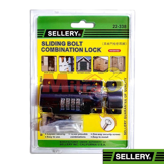 Jual Sliding Bolt Combination Lock SELLERY 4 Digit Grendel Angka ...