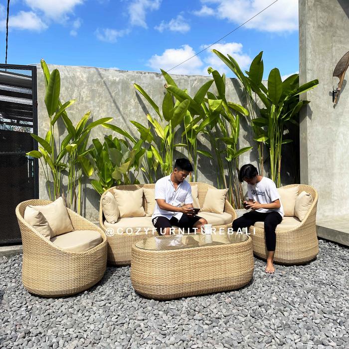 Jual SOFA TERAS SET RATTAN OUTDOOR INDOOR - KURSI BANGKU ROTAN ...
