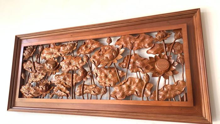 Jual Hiasan Dinding Motif Ukiran Timbul Bunga Teratai Wall Home ...