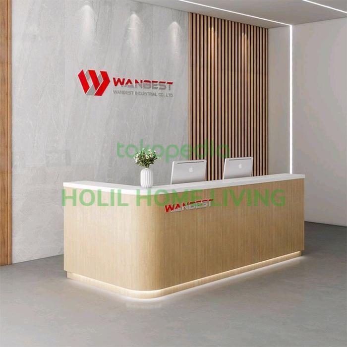 Jual meja resepsionis minimalis hpl / meja lobby / meja konsultasi hpl ...