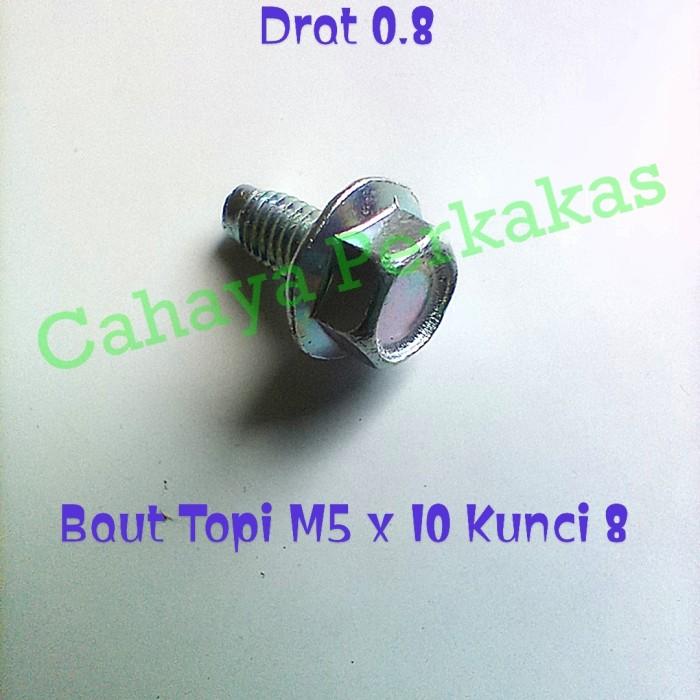 Jual AI Baut Topi Hex Flange Bolt M5 x 10 Kunci 8 drat 0.8 Original ...