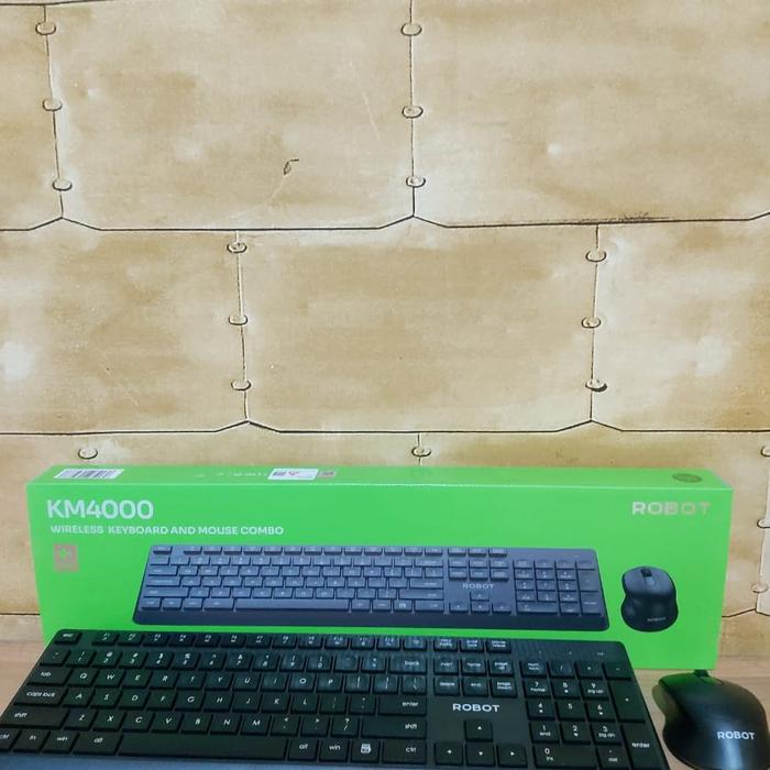 Jual ROBOT KM4000 Wireless Keyboard and Mouse Combo Silent Key Black ...