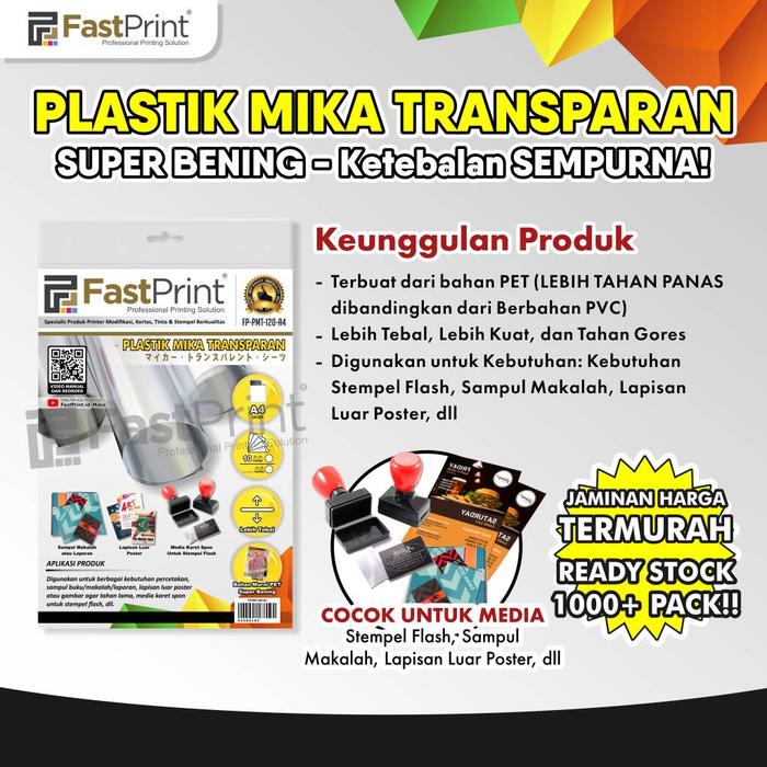 Jual Fast Print Mika Plastik Tebal Cover Jilid Transparant A4 - Kota ...
