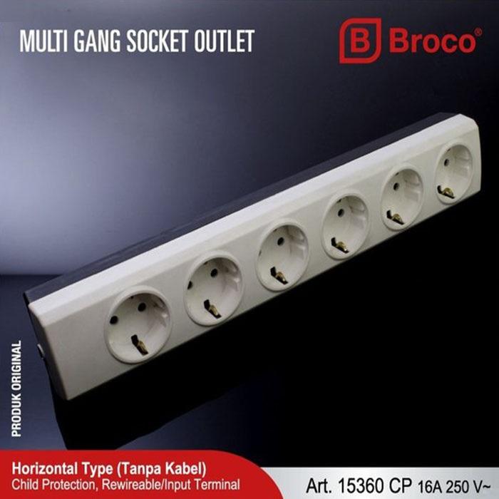 Jual BROCO Terminal Stop Kontak OUTBOW OB Tempel 2, 3, 4, 5, 6 Lubang ...