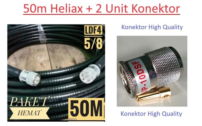Jual Kabel Coaxial Heliax 5/8 LDF4 50M siap pakai Rig Konektor PL Male ...